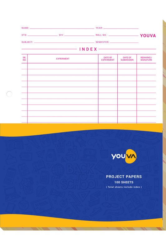 Navneet Youva Project Paper 22x28 cm Single Line 100 Sheets - Navneet ...