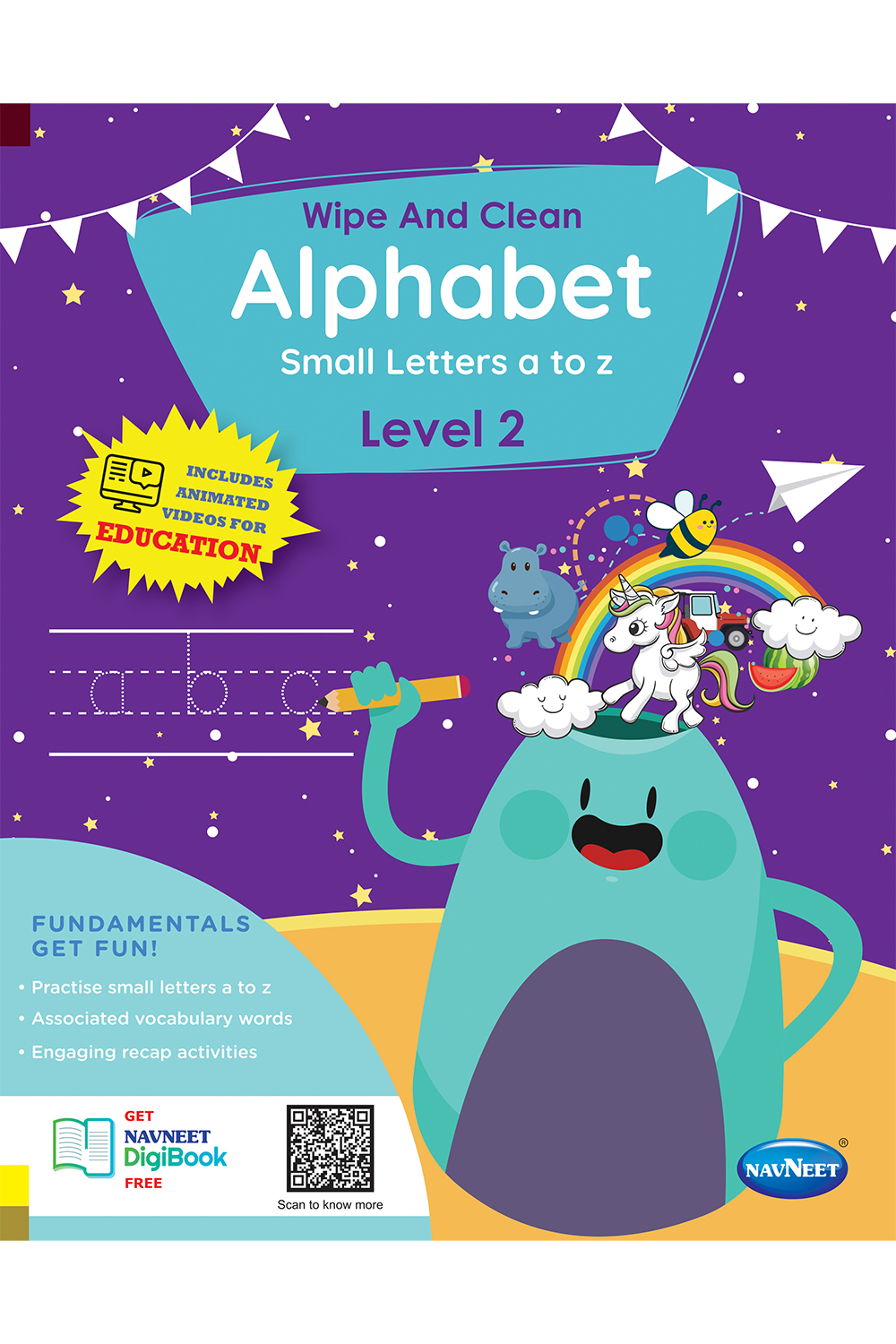 Wipe and clean - Alphabet (small letters a to z) Level 2 - Navneet ...