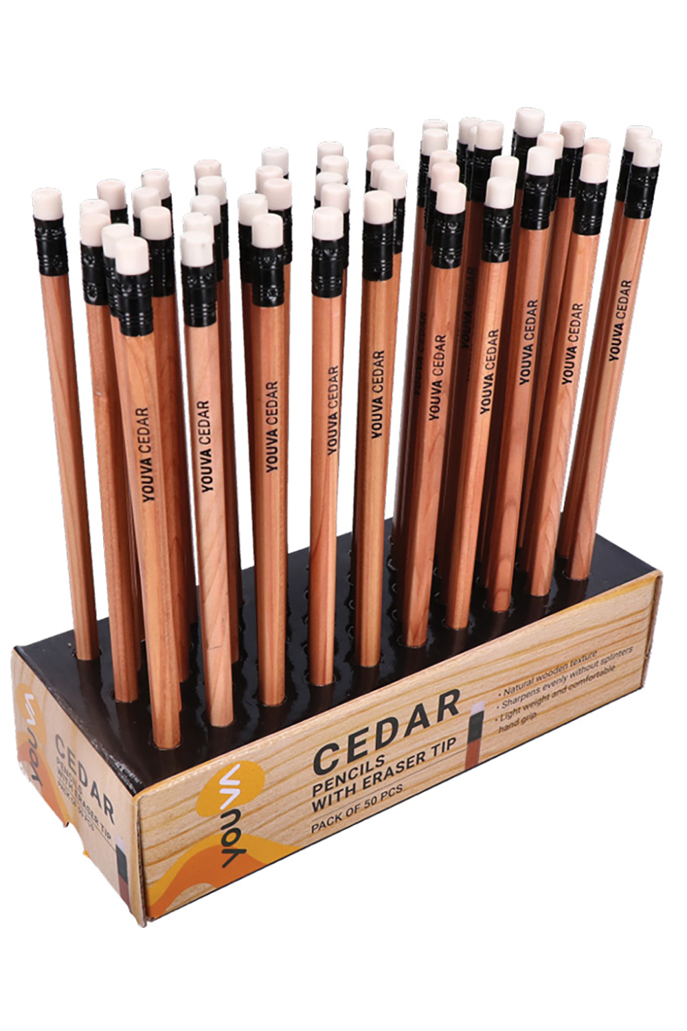 Navneet Youva | Cedar Pencil with Eraser Tip PDQ | Writing Pencil ...