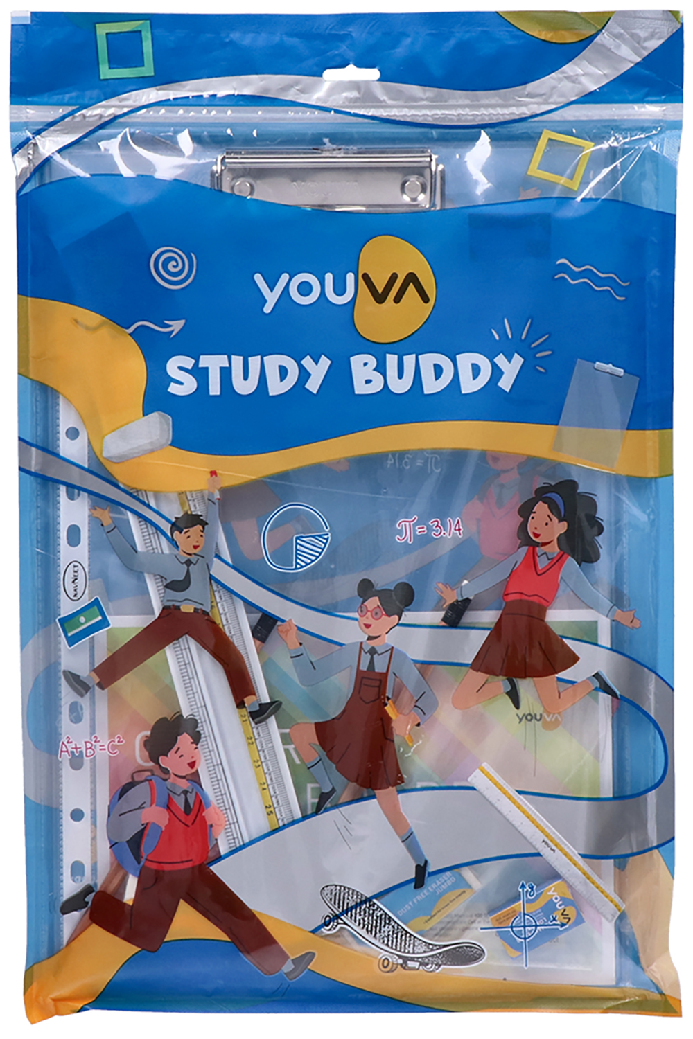 Navneet Youva | Study Buddy Kit | Pack contains - Clear Exam Board, Erasers, Sharpeners, Ruler ...