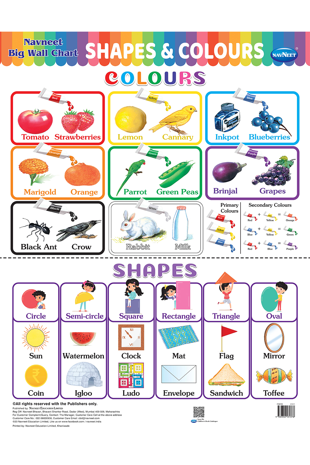 Navneet Big Wall Chart - Shapes & Colours - Navneet Education Limited